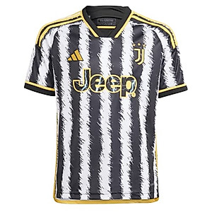 adidas Youth Soccer Juventus 23/24 Home Jersey (as1, Alpha, l, Regular) Black/White