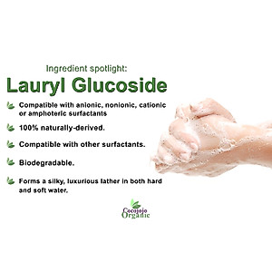 Dr Joe Lab Lauryl Glucoside Natural Surfactant - Surfactants for Soap Making, Lauryl Glucoside, DIY Shower Gel, Skin Care, Body and Face Wash, Plant Derived, Natural - 16 Oz