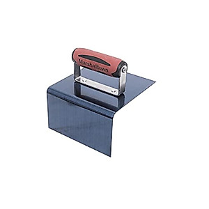 MARSHALLTOWN Blue Steel Step Tool, Nose Tool, 6 x 6 x 3 Inch Blade Size, 1/2 Inch Radius, 90-Degree Angle, Resilient DuraSoft Handle, Prevent Cracking in Concrete, 175BD