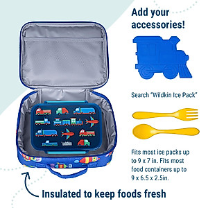 Wildkin Kids Insulated Lunch Box – Durable and Reusable for School & Travel - Robots