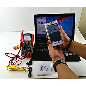 TekPower TP9605BT Auto Ranging Digital True RMS Smart Multimeter with Bluetooth & USB Connection, Free App Available for iOS and Android