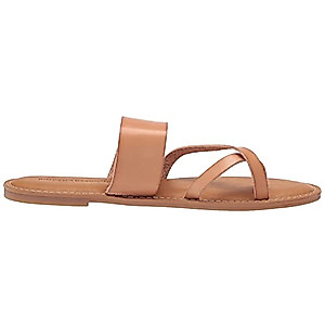Amazon Essentials Women's One Band Flip Flop Sandal, Natural, 6