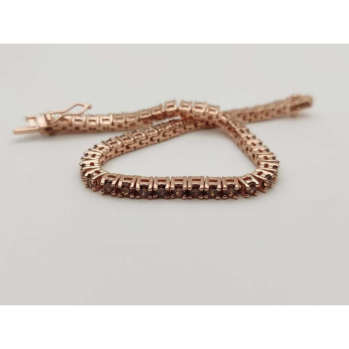 5.00 Ct Round Cut Chocolate Diamond Tennis Bracelet 14k Rose Gold Over All Size Available Brown