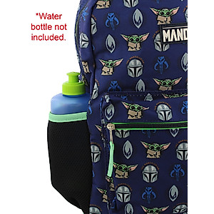 Disney Star Wars Mandalorian Baby Yoda Boy's Girl's Adult 16 Inch School Backpack (One Size, Blue/Green)