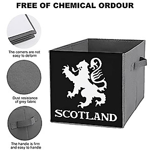 Lion Rampant Scotland Scottish Canvas Collapsible Storage Bins Cube Organizer Baskets with Handles for Home Office Car