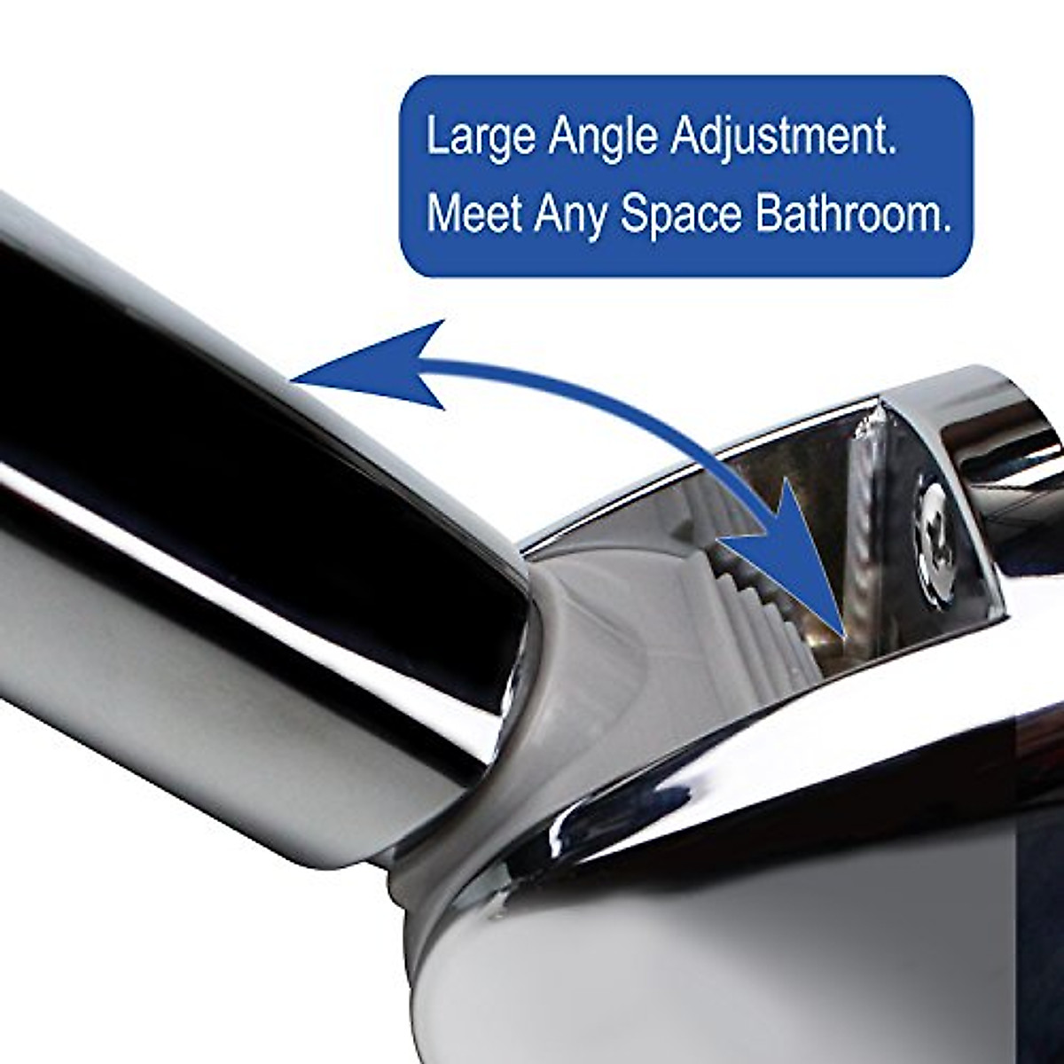YOO.MEE On Wall Mount Shower Bracket for Handheld Shower Head, Height Adjustable Holder - Large Angle Adjustable to Meet Any Space Bathroom- Chrome