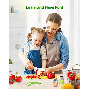 26 Pcs Kids Knife Set, Montessori Kitchen Tools for Toddlers' Real Cooking, Toddler Knife Set Includes Crinkle Cutters Kid Safe Knives Cutting Board Peeler, Kitchen Tools for 4+ Year Old Girl Boy