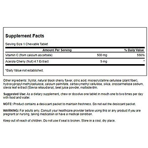 Swanson Sugar-Free Chewable Vitamin C Cherry 60 Chwbls (4 Pack)