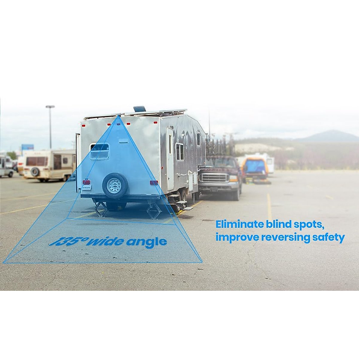 AUTO-VOX RV Backup Camera Wireless with 7" HD Split Screen Monitor, Infrared Night Vision Camera System high-Speed Observation, Hitch Trailer Backup Camera of Trailer Fifth Wheels RV Camper Truck