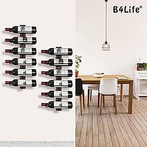B4Life Wine Rack Wall Mounted, Wall Wine Rack for 12 Wine Bottles Wood Wine Racks for Wall, Wine Holder Wall Mounted Wine Bottle Racks for Kitchen,Dining Room,Bar