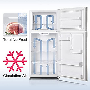 Smad 18 Cu.Ft Top Mount Freezer, Apartment Size Refrigerator with Electronic Temperature Control and Reversible Door, Garage Ready Refrigerator for Dorm, Garage, Office, Bedroom, Stainless Steel
