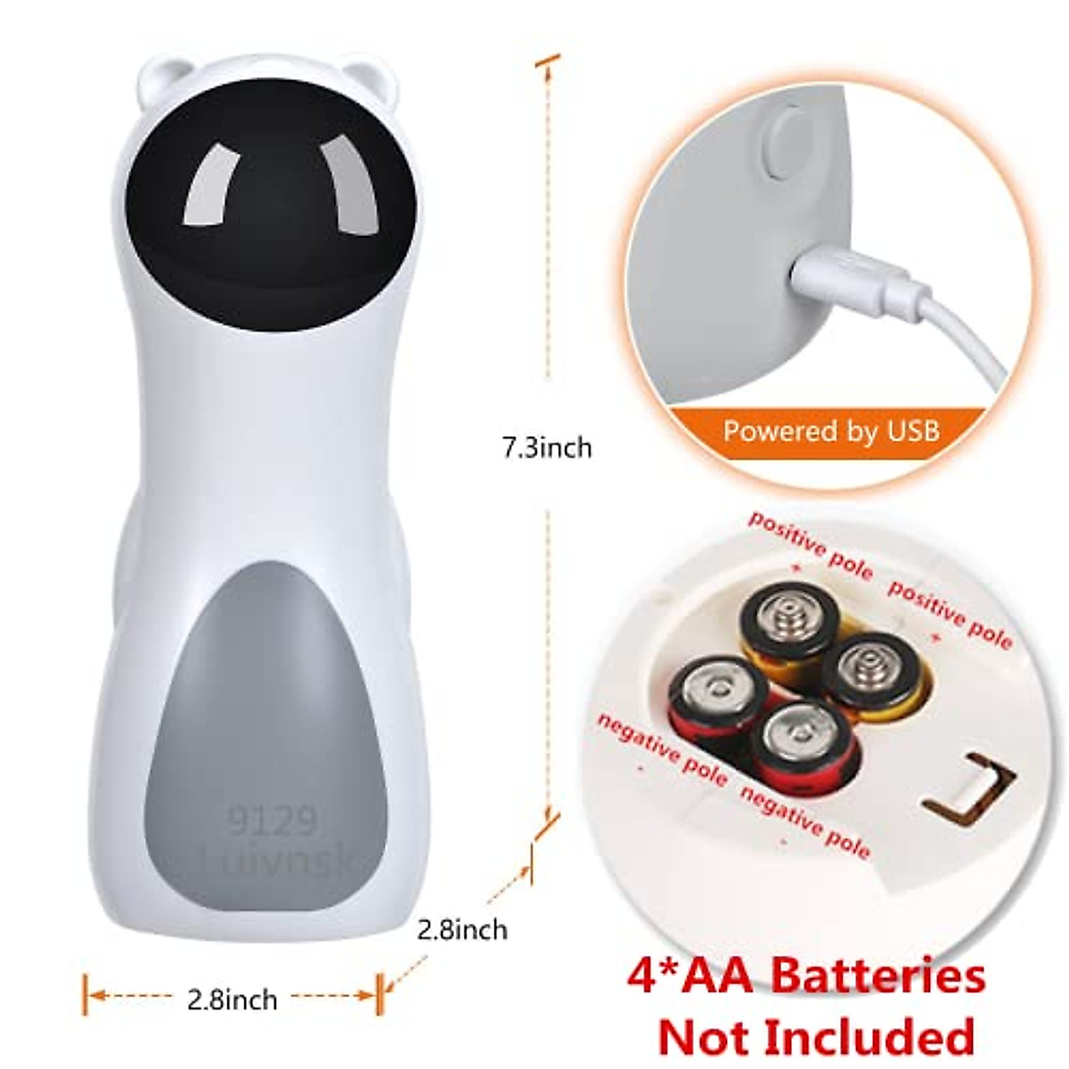 Luivnsk Cat Laser Toy Automatic Laser Pointer Cat Toys Interactive for Indoor Cats Kittens Dogs, Adjustable 5 Rotating Modes, 2 Speeds, Silent Safe Laser Cat Toy Auto On/Off, USB/Battery Powered