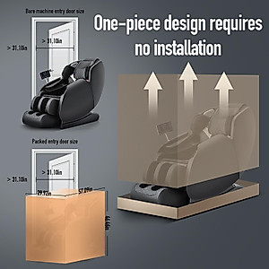 Massage Chair Full Body Recliner - Zero Gravity with Heat and Shiatsu Massage Office Chair Sl Track Intelligent Body Detection LCD Touch Screen Display Bluetooth Speaker Airbags Foot Rollers (Black)