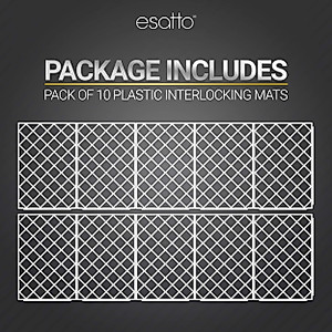 Esatto Bar Products 10 Pieces Interlocking Shelf Mats 8 x 12 Inches, Clear - For Spills, Clean Bars, Stain Protection, and an Anti-slip Surface