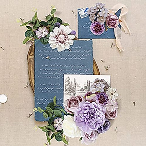 Kisflower Purple Artificial Flowers Combo Cake Flowers Decorations Fake Peony Silk Roses Gift Box for DIY Wedding Bridal Bouquet Centerpieces Arrangements Party Baby Shower Holiday Decor (Purple)