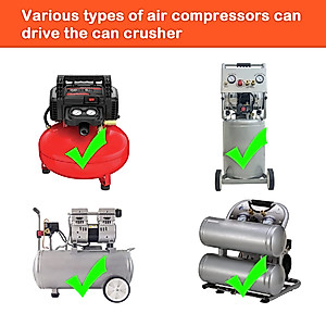 Pneumatic Can Crusher, Aluminum Can Crushers for Recycling, Multi-Load 6 Cans Design, Simple and Fast Operation, Countertop Installation