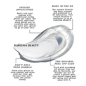Cosmetic Glitter Glue // The Original Peel Off Formula ✮ KARIZMA Beauty ✮ Face Chunky Glitter Glue Adhesive Body Cosmetic Makeup Glitter Primer