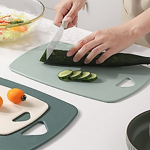 3 PCS Plastic Cutting Board, Cutting Boards for Kitchen, Plastic Chopping Board Set Easy Grip Handle Food Chopping Boards for Dishwasher Safe, Chop Meat, Veggies