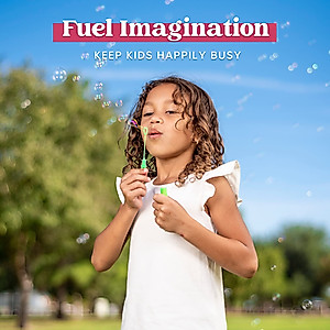 JOYIN 102 Pcs 6 Colors Mini Bubble Wands Bulk Party Favors Assortment Toys for Kids, Carnival Prizes, Wedding, Outdoor Gifts for Girls & Boys, Easter Basket Stuffers Goodie Gift Bag Stuffer Fillers