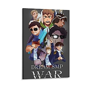 BLUDUG SMP Dreamwastaken Tommyinnit George Tubbo Dream Team Sapnap Canvas Painting Wall Art Poster for Bedroom Living Room Decor24x36inch(60x90cm)