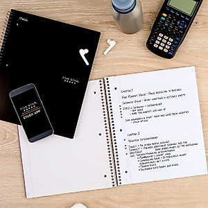 Five Star Spiral Notebooks Plus Study App, 2 Pack, 5 Subject, College Ruled Paper, 11" x 8-1/2", 200 Sheets, Black & White (73035)