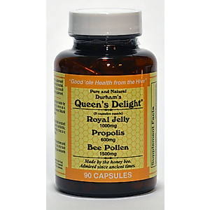 Durham's Queen's Delight (Royal Jelly 1000mg, Propolis 600mg, Beepollen 1500mg) in 3 Daily Capsules