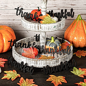 48 Pcs Thanksgiving Wood Cutout Cards Sign Maple Leaf Placemats Set 24 Rustic Place Cards Sign 24 Artificial Maple Leaves Fall Wedding Decor Thanksgiving Table Decor for Autumn Home Dinner Decorations