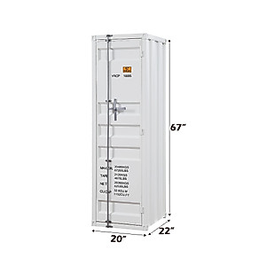 Acme Cargo Wardrobe Metal Armoire with 1 Door in White