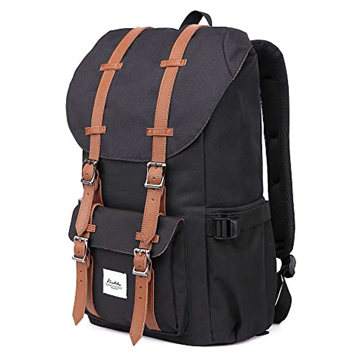 KAUKKO Travel Laptop Backpack Outdoor Rucksack Causal backpack Fits 15.6"(Nylon Black)
