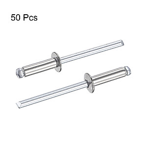 uxcell Blind Rivets 304 Stainless Steel 4mm Diameter 13mm Grip Length Silver 50pcs