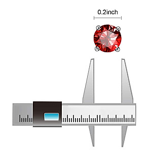 UHIBROS 6 Pairs Stainless Steel Stud Earrings Set For Mens Womens Hypoallergenic Cubic/Square Zircon Earrings 18K White Gold 316L CZ Earring