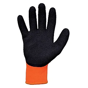 Ergodyne ProFlex 7401 Coated Winter Work Gloves, Latex Coated Palm, Thermal Fleece Lining, Orange