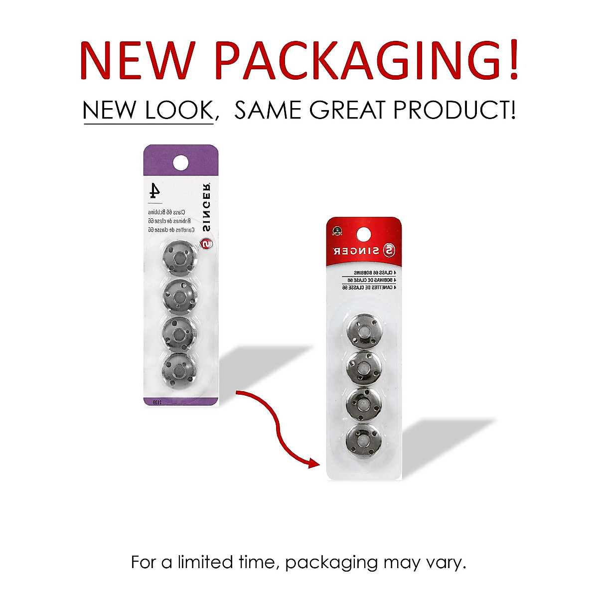 SINGER 2139 Class 66 Bobbins, Metal, 4-Count