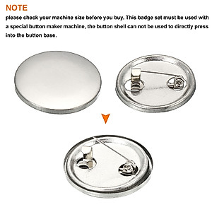 PATIKIL 1.95inch Button Parts, Blank Button Making Supplies,50Pcs Round Badge Parts DIY Pin Maker Kit for Button Maker Machine with Metal Cover Metal Base, Film and Blank Paper