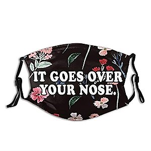 It Goes Over Your Nose (1) Face Mask Reusable Washable Face/Mouth Cover For Men & Women With 2 Pcs Filters Balaclava
