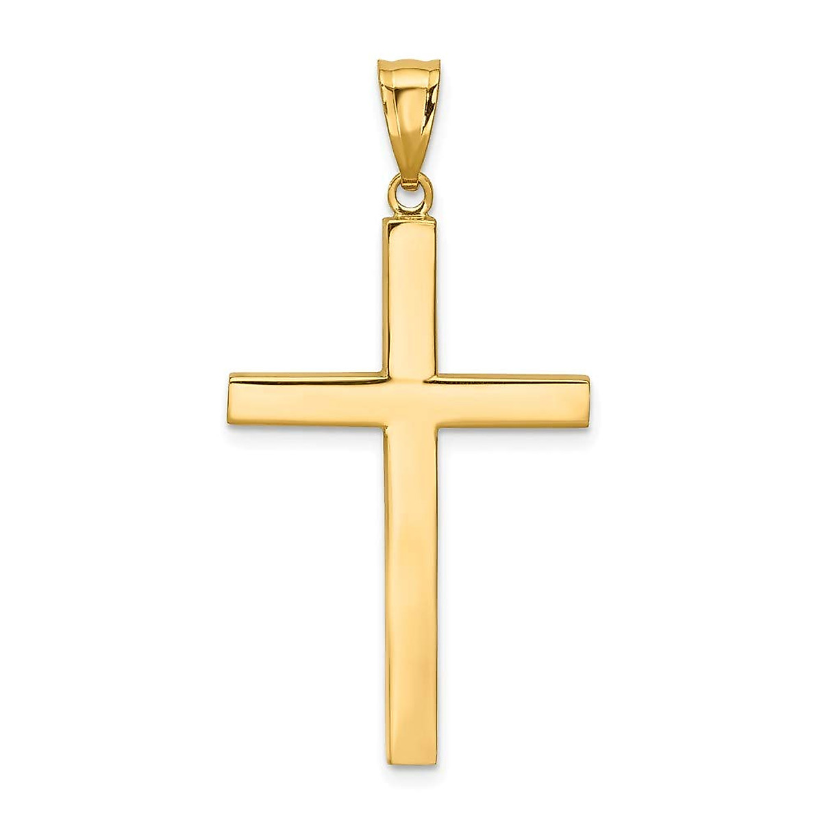 Solid 14k Yellow Gold Cross Crucifix Pendant (40mm x 21mm)