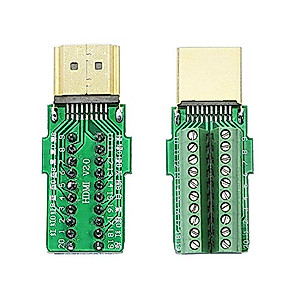 SinLoon 2 Pack HDMI Solderless Adapter Gold Plated HDMI Extension Cable Connector Signals Terminal Breakout Board Free Welding Connector with Plastic Cover Screwdriver