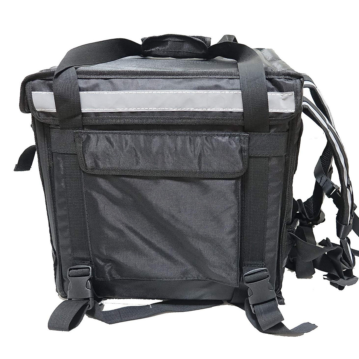 PK-64B: Big Pizza/Food Delivery Bag for Motorcycle or Bicycle, 16"x16"x16", with Metal Rack for Motorcycle Use