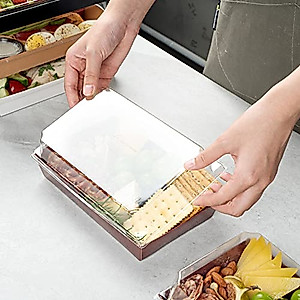 Restaurantware Matsuri Vision Clear Plastic Lid - Fits Medium Sushi Tray - 100 count box