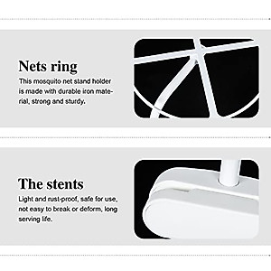 NUOBESTY Mosquito Net Stand, Mosquito Net Holder Clip- On Crib Canopy Holder Rack Mosquito Net Accessories for Baby Crib Bed