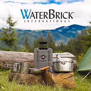 WaterBrick International WaterBrick Water Storage Containers for Emergency Water Storage | 6-Pack of Stackable 3.5 Gallon Water Container Bricks | Food-Grade HDPE Plastic | BPA-Free | STD Tan