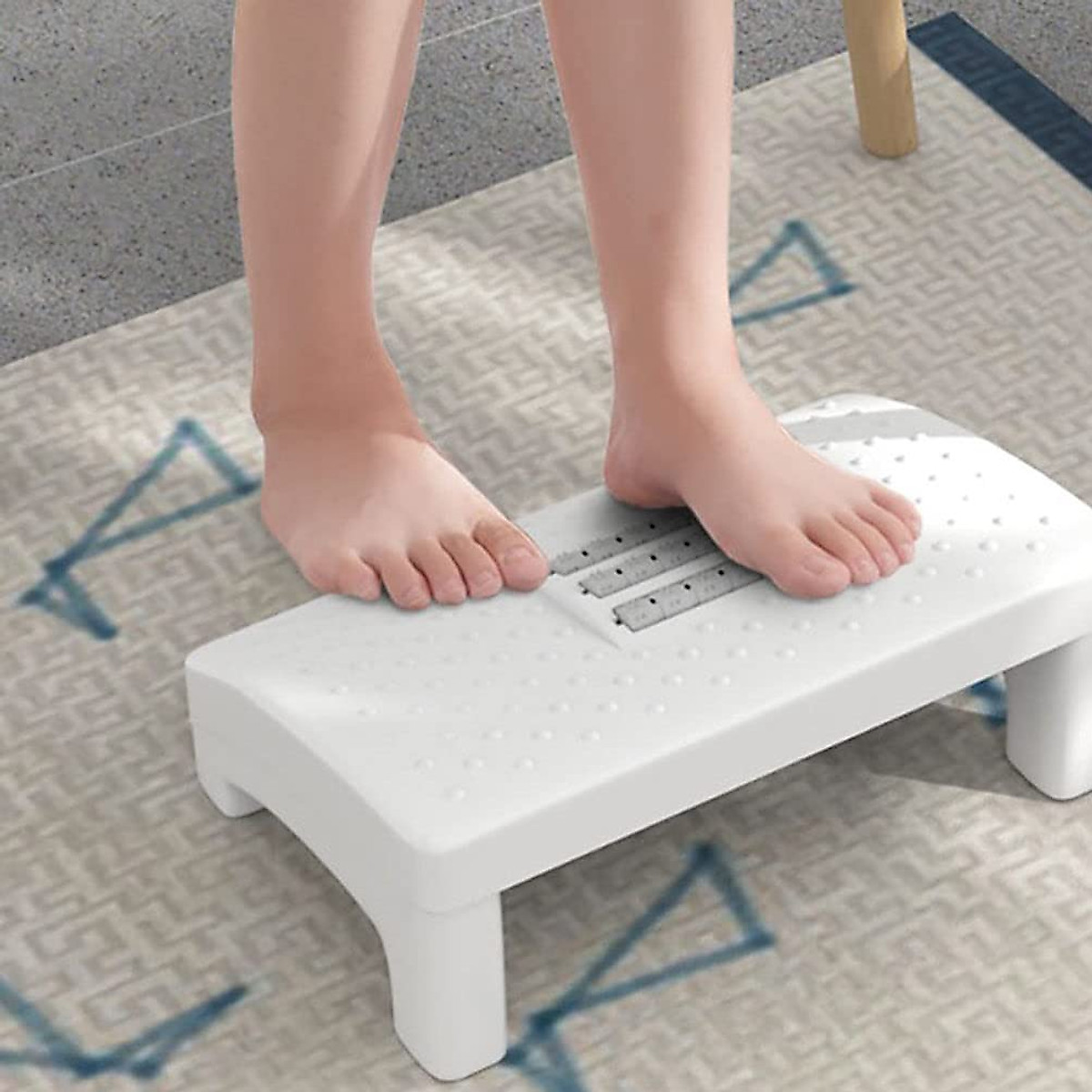 Milisten 1 Pc Foot Rest Under Desk Footrest, White Massage Foot Stool to Reduce Leg Pressure for Home Office