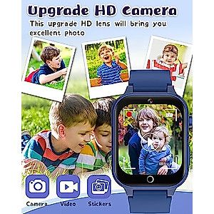 Dolwenqi Kids Smart Watch Boys Toys Age 5-12, 26 Puzzle Games Habit Clock Camera Music Player Flashlight Pedometer 12/24 hr Watches for Kids Birthday Gifts for 6 7 8 9 10 Year Old Boys Girls