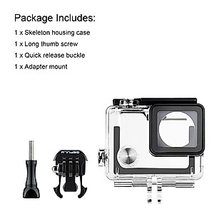 GEPULY Skeleton Housing Case for GoPro Hero 4, Hero 3+, Hero 3 Action Camera Side Open Protective Housing Case with Skeleton Backdoor for GoPro Hero4, Hero3+, Hero3 Camera