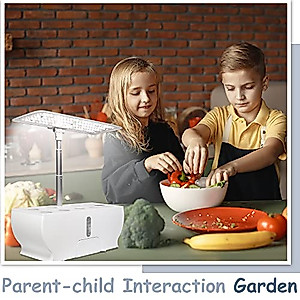 Hydroponics Growing System, 9 Pods Indoor Garden with Cyclically Timed 100 LED Grow Light and Water Pump, Garden Planter Kit for Herbs, Vegetables, Plants Flowers and Fruit (White)