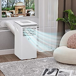 HOMCOM 8000 BTU Mobile Portable Air Conditioner for Home Office Cooling, Dehumidifier, and Ventilating, Portable AC Unit with Remote Control, 24H Timer, White