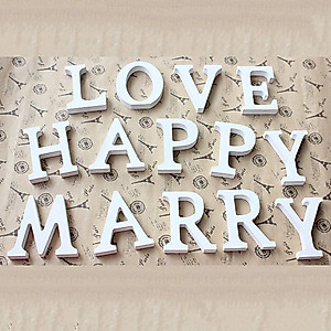 Decorative Wood Letters,Totoo Hanging Wall 26 Letters Wooden Alphabet Wall Letter for Children Baby Name Girls Bedroom Wedding Brithday Party Home Decor-Letters (A)