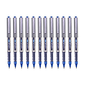 uni-ball UB-157 Eye Fine Rollerball Pens, Blue Uni Super Ink, 7mm Nib, Box of 12