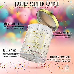 Happy Birthday Candle, Friend Birthday Gifts for Women, Friendship Candle, Gift for Mom, Sister, Friend, Funny Birthday Candle, Vanilla Birthday Cake Scented Candle, 90z. Soy Candle