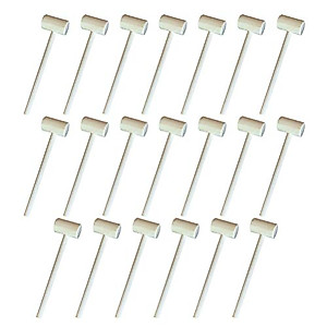 NUOBESTY Wooden Hammers Mallet Solid Wood Flat Head Kids Hammering and Pounding Toys, Pack of 20